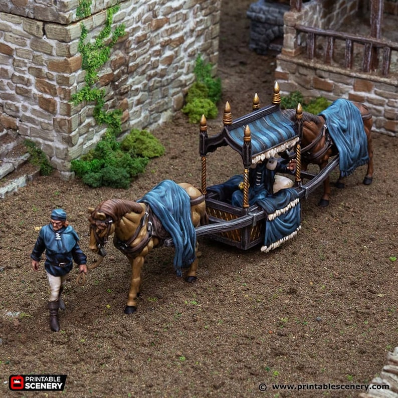 Dnd RESIN Two Horse Litter Nobleman Carriage From King and - Etsy