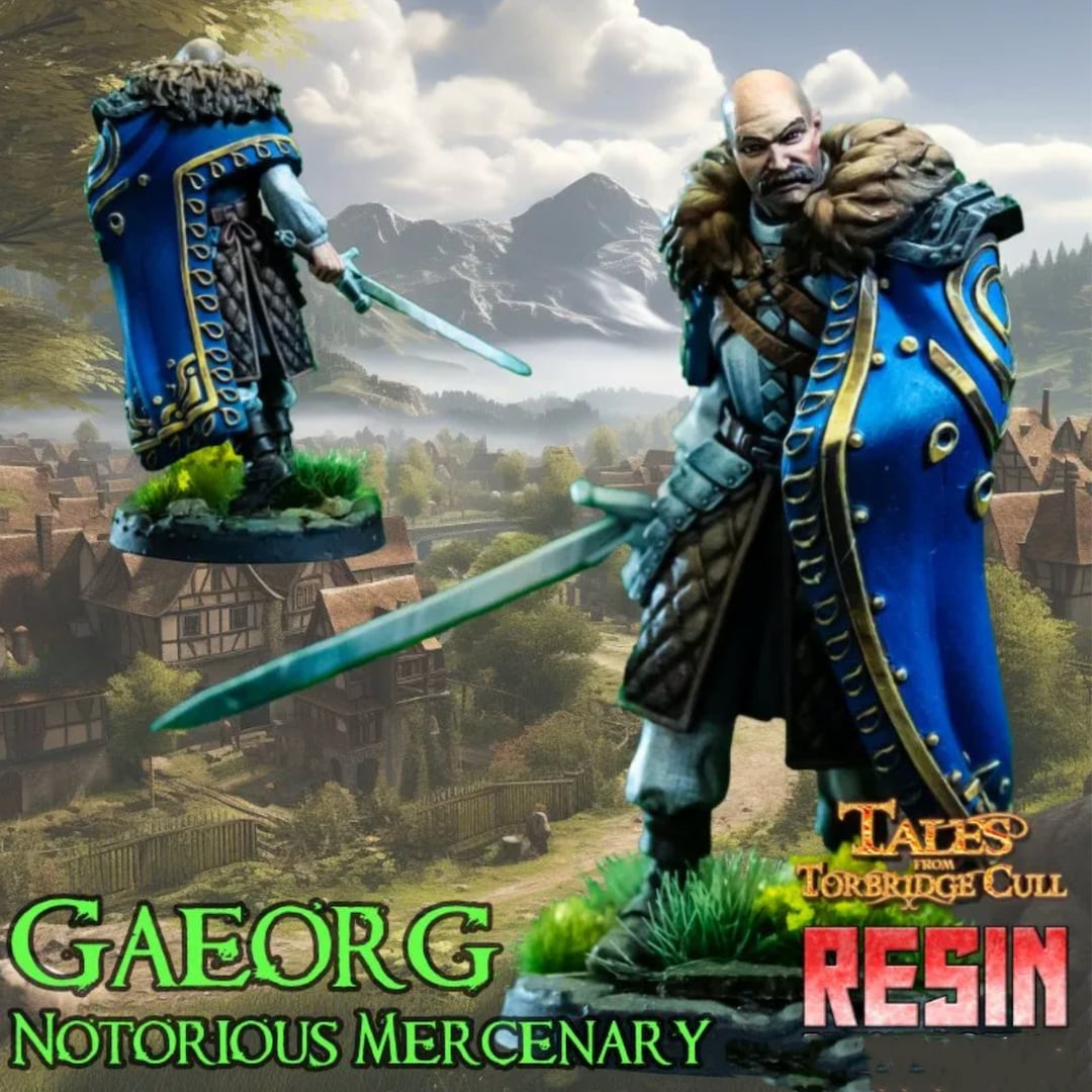 Dnd RESIN Gaeorg Notorious Mercenary 28mm Miniature Medieval Townsfolk ...