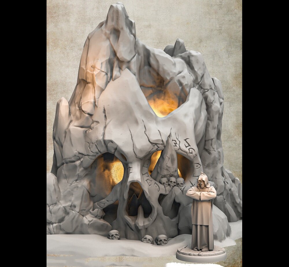 Dnd Crystal Skull Altar Rock Stone Ancient Ruins 28mm Scatter Terrain ...