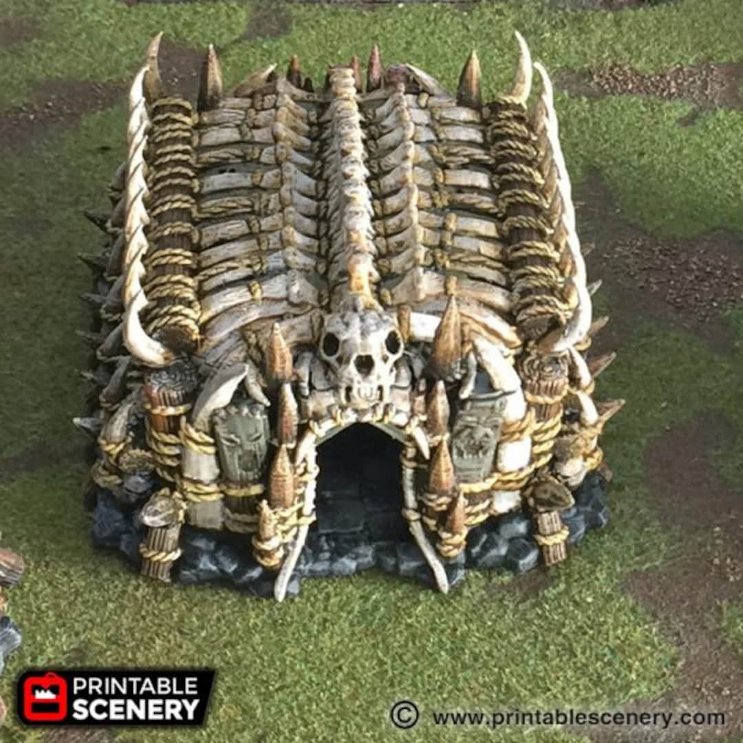 Dnd Orc Tribal House Large Hut Tabletop Barbarian Village Scatter Tribe ...