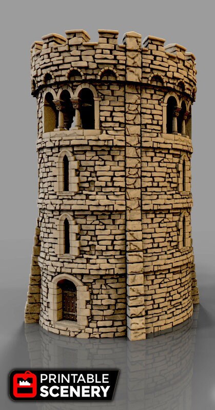 Dnd Medieval Castle Tower Round With Buttress Scatter Terrain ...