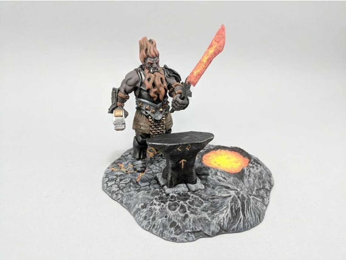 Dnd Lava or Fire Giant's Forge and Anvil Tabletop Terrain Miniature RPG ...