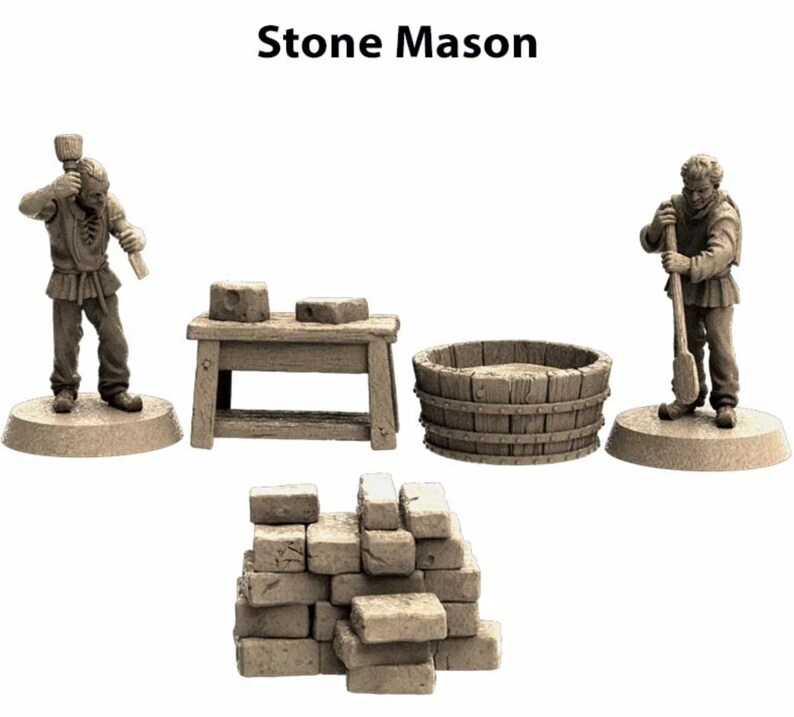 Dnd Stone Mason Workman Set With Tools From King and Country - Etsy