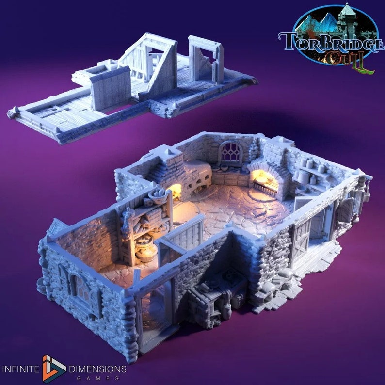 Dnd Last Hearth Inn Kitchen for Village 28mm Miniature Terrain - Etsy