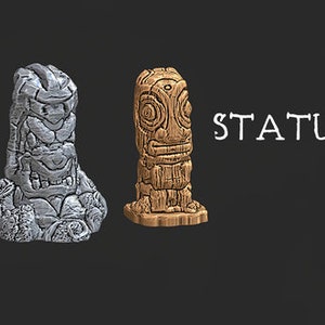 Dnd Depths of Savage Small Tribal Stone Statues Island Hut Tabletop ...