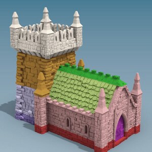Dnd Small Scriptorium With Tower Village Church Chapel Tabletop Scatter ...