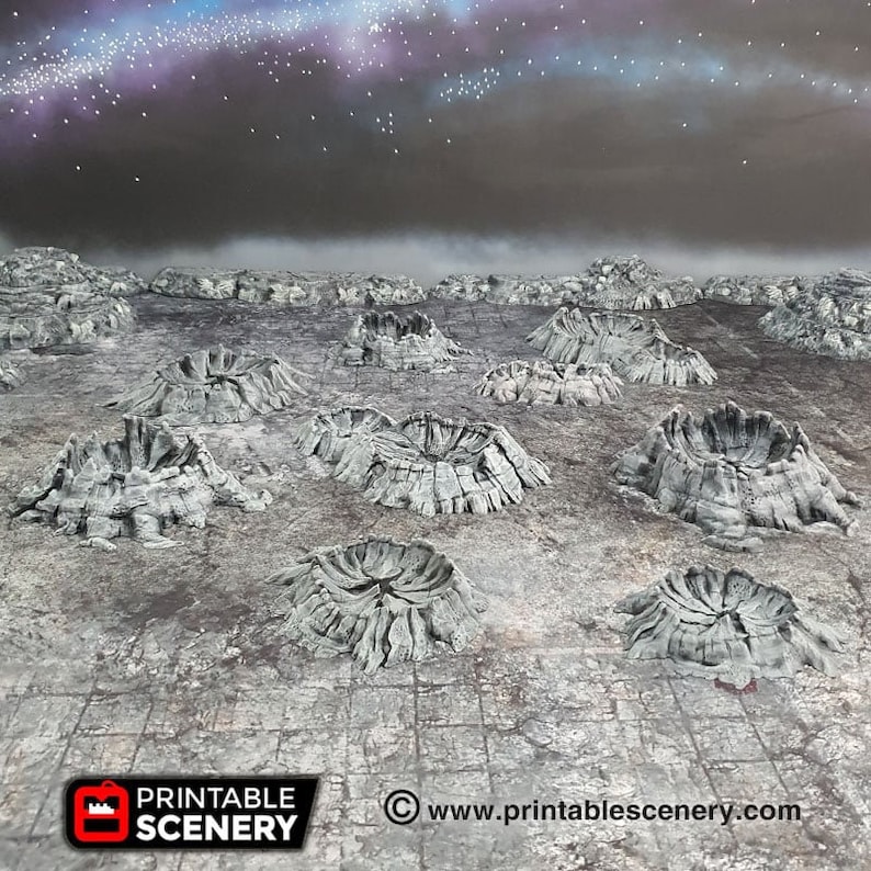Dnd Lunar Crater Meteor Crash Site Volcano Post-apocalyptic Landscape ...