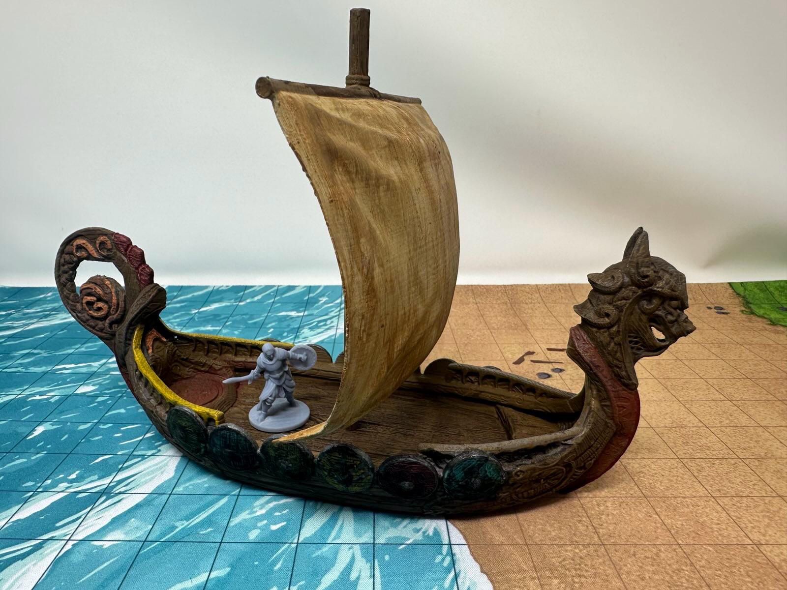 Dnd Viking Ship Vessel Boat Tundra Ice Age Wargaming Tabletop Scatter ...