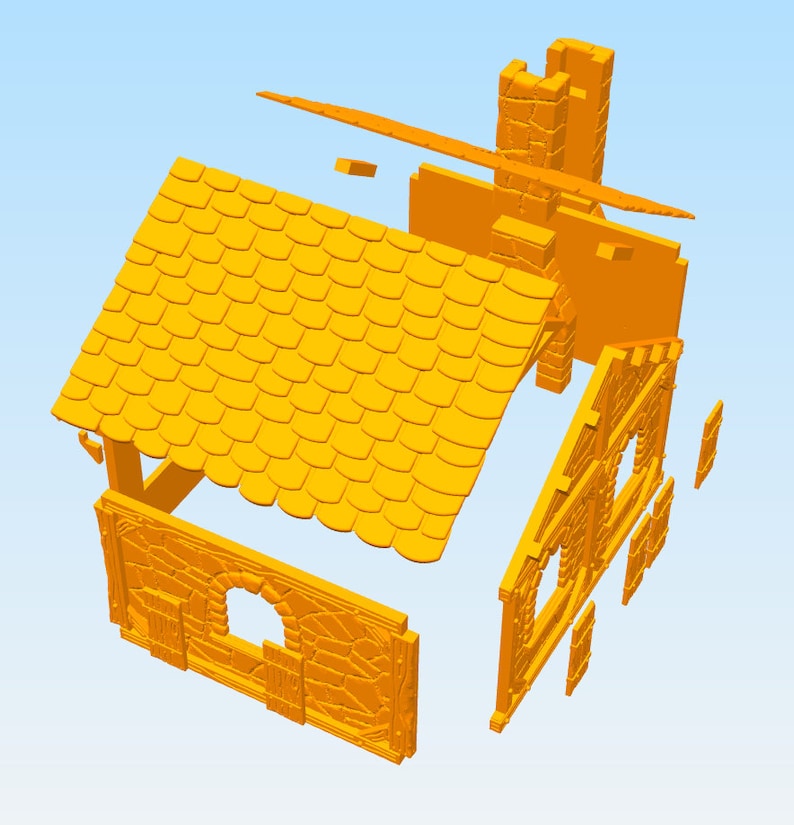 Dnd Small STONE House Village Tabletop Terrain Miniature RPG D&D ...