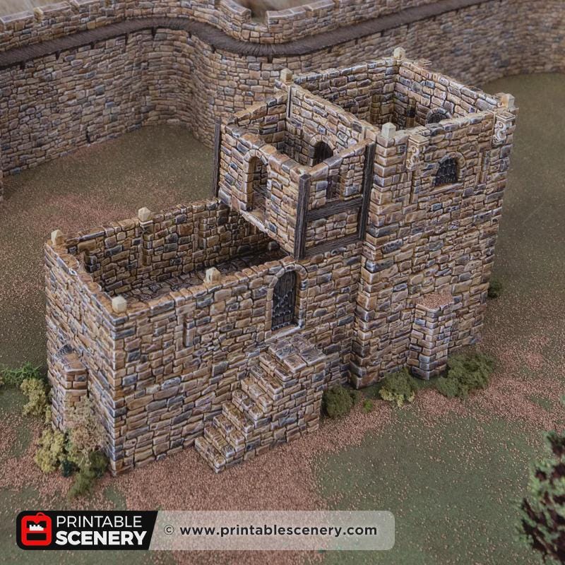 Dnd Barracks for Throne and Ash HEX Castle Walls Fortress Fort Tabletop ...