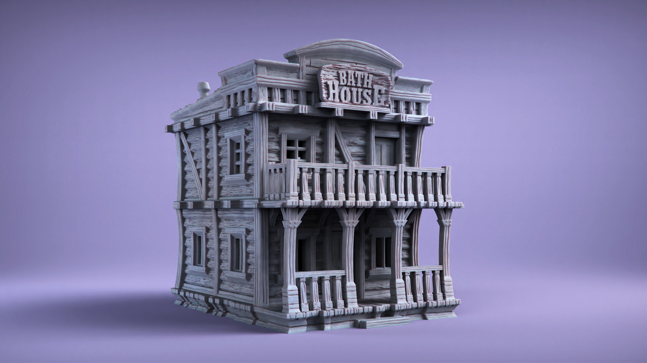 Dnd Belle's Bathhouse Bath House Western Town Railway Terrain Wargaming ...
