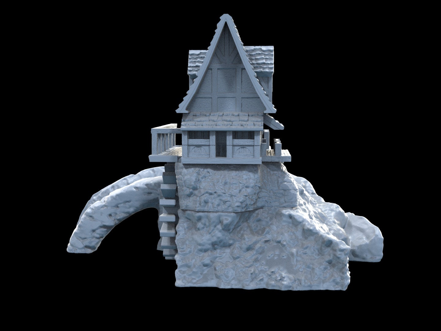 Dnd Water Wheel With Cottage 28mm Scatter Village Tabletop - Etsy