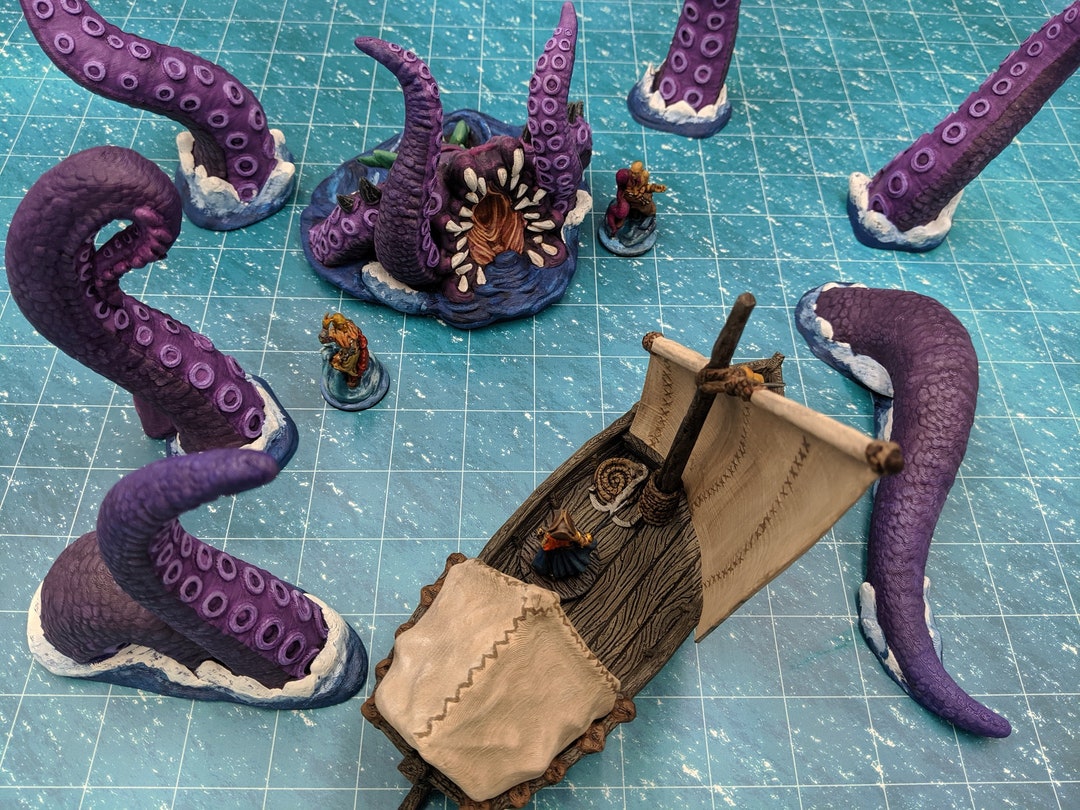 Dnd KRAKEN Tabletop Sea Monster Pirate Ship Ocean Terrain Sea Creatures ...