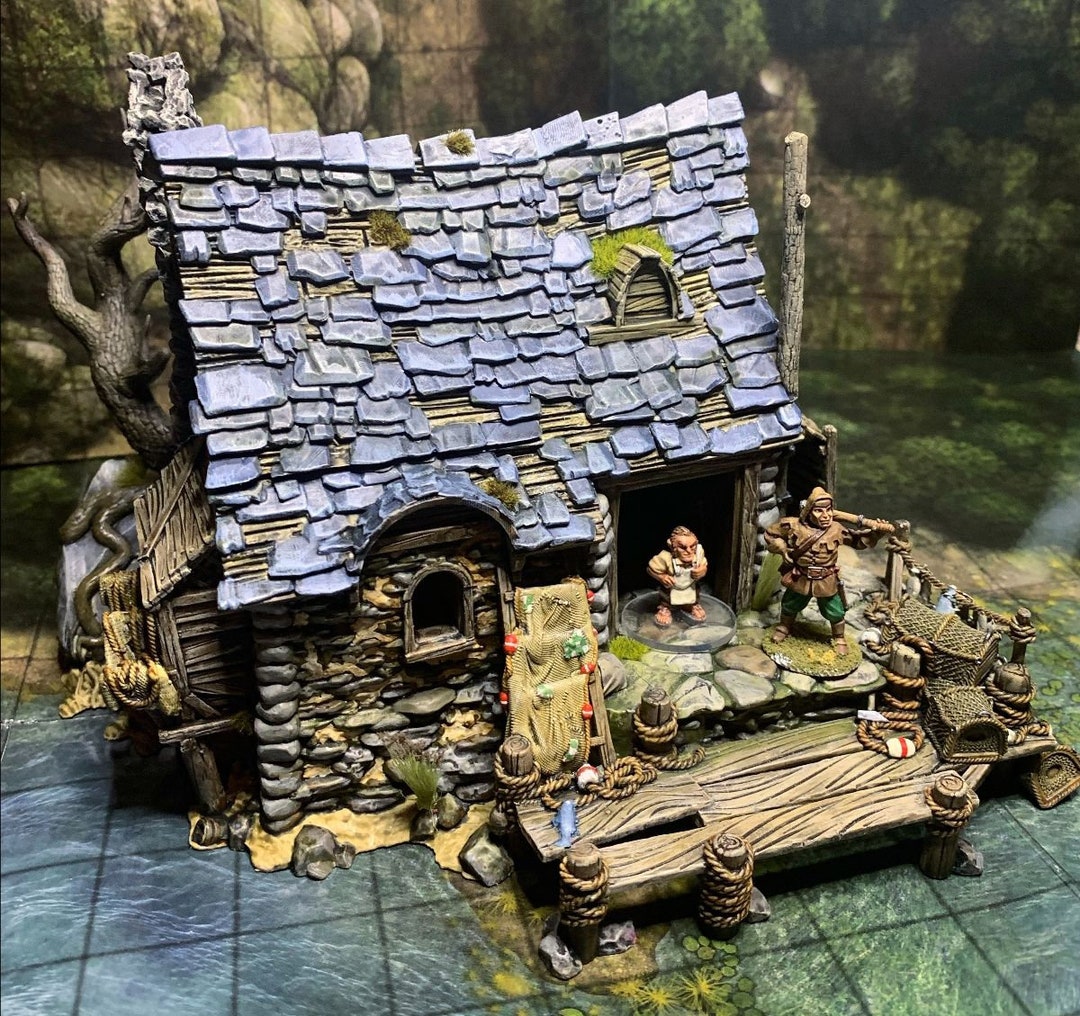 Dnd Fishing Shack Docks 28mm Miniature Torbridge Cull RPG Pathfinder D ...