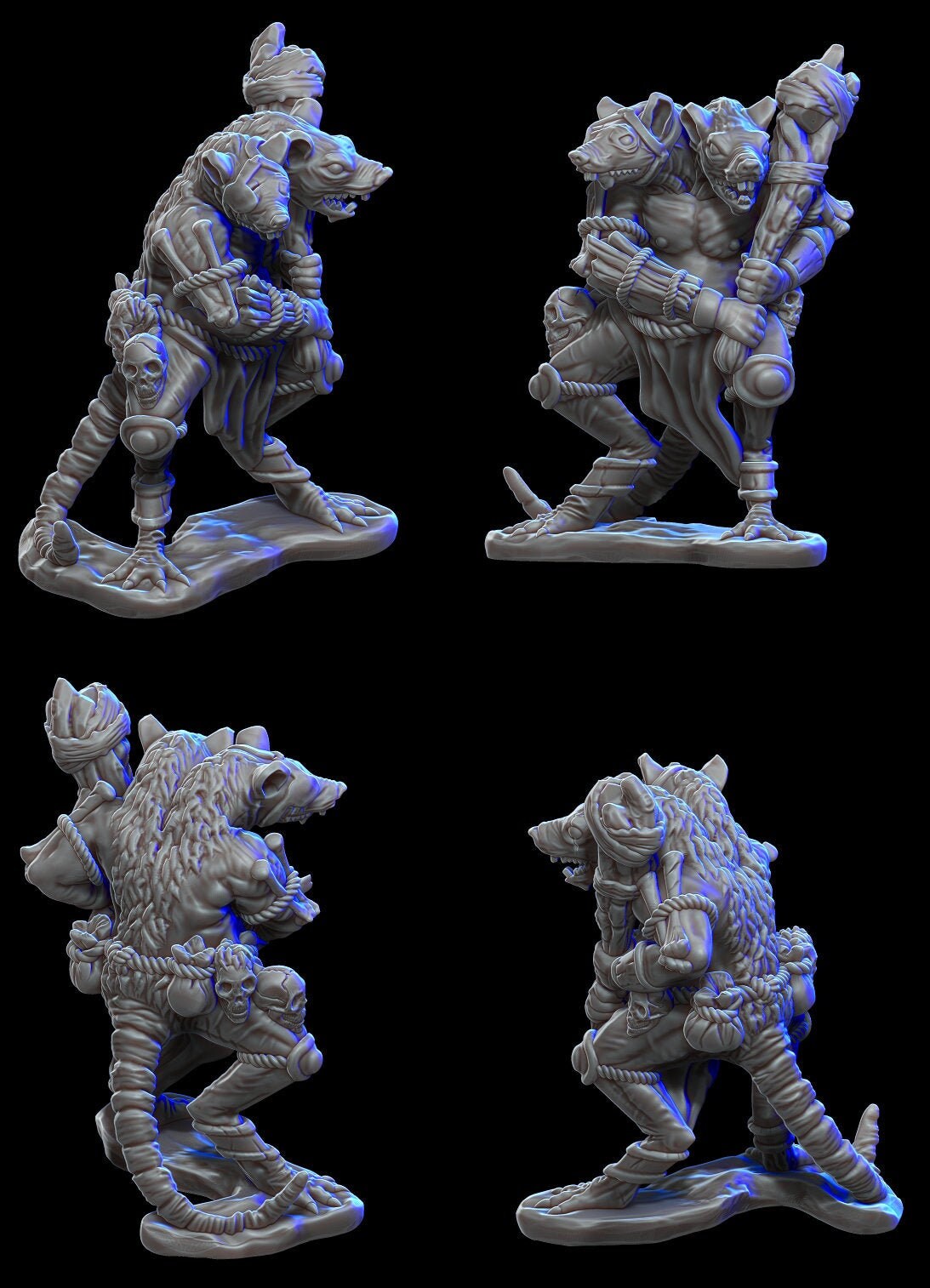 Dnd Rat Mutant Wererat Monster 28mm Miniature Wargaming Games | Etsy