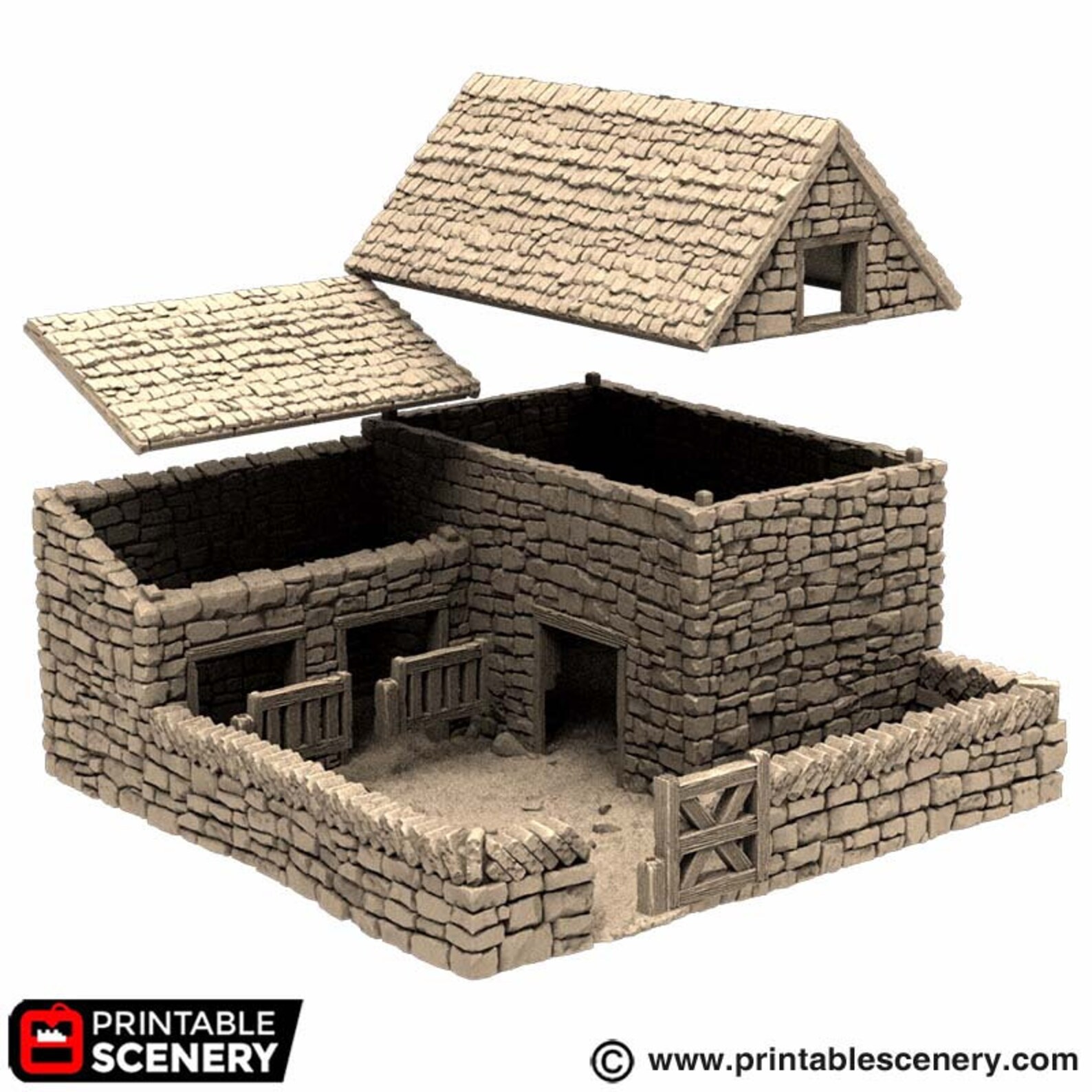 Dnd Farm Pig Pen From Country and King Castle Village Barn Tabletop ...