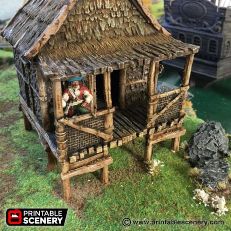 Dnd Caribbean Shack Pirate Island Tabletop Scatter Terrain RPG - Etsy