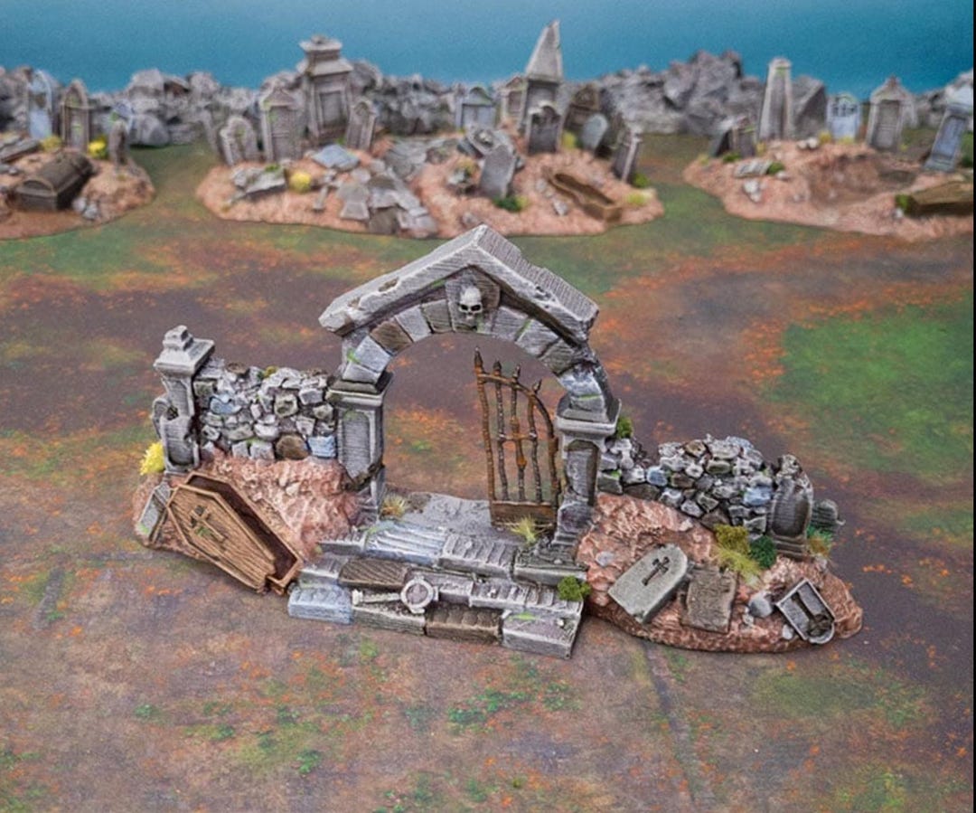Dnd Hallowed Graveyard Fence Gate Cemetery Shadow Fey Tabletop Scatter ...