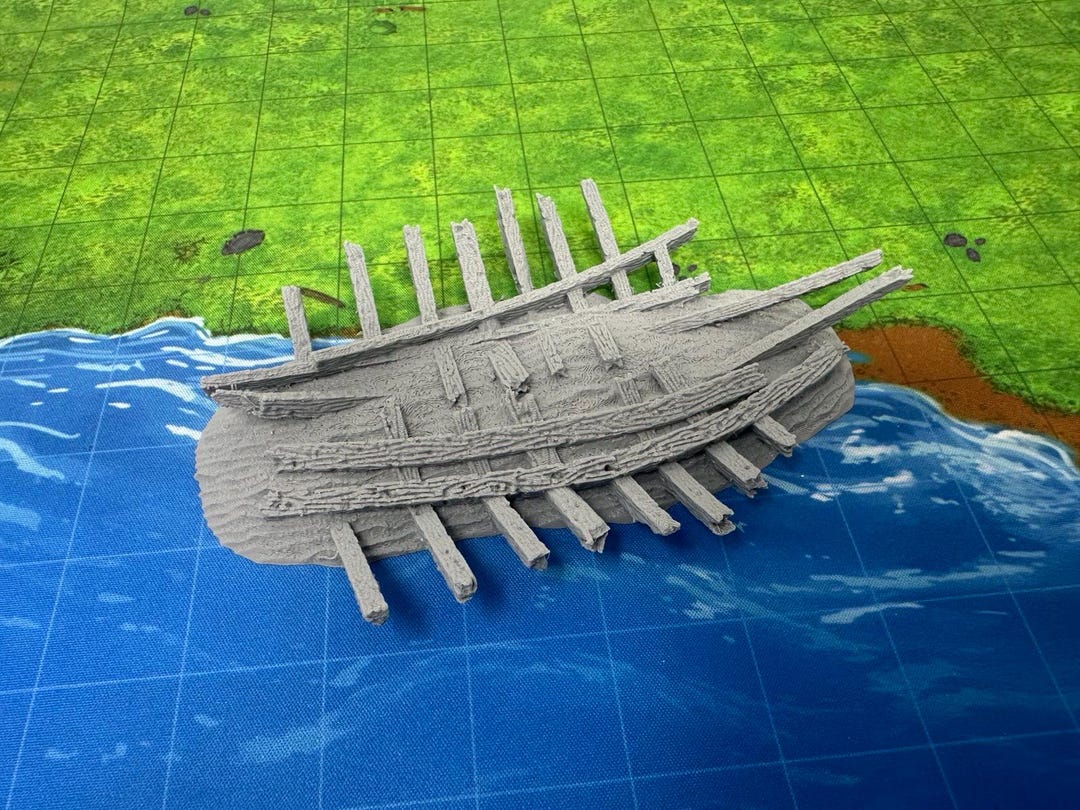 Dnd Ship Ribs Shipwreck Boat Pirate Wreck Ruins Beached Boat Tabletop ...