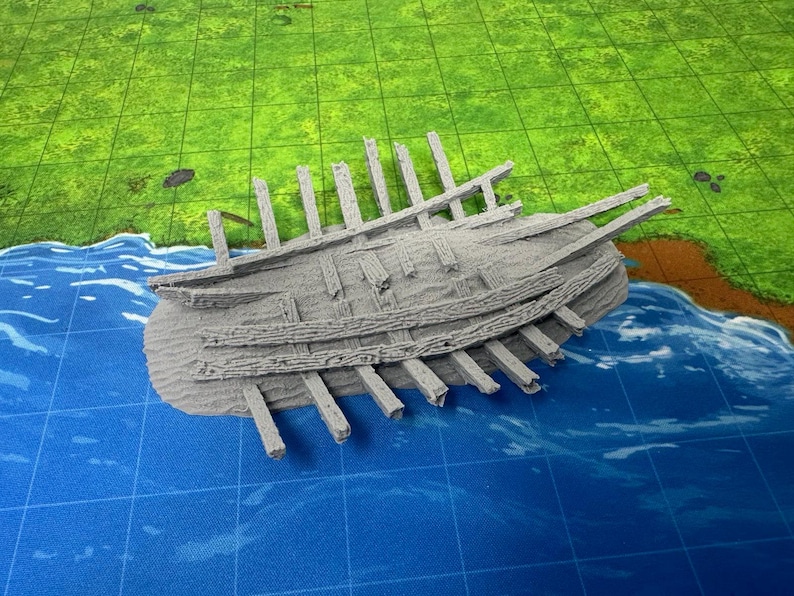 Dnd Ship Ribs Shipwreck Boat Pirate Wreck Ruins Beached Boat Tabletop ...
