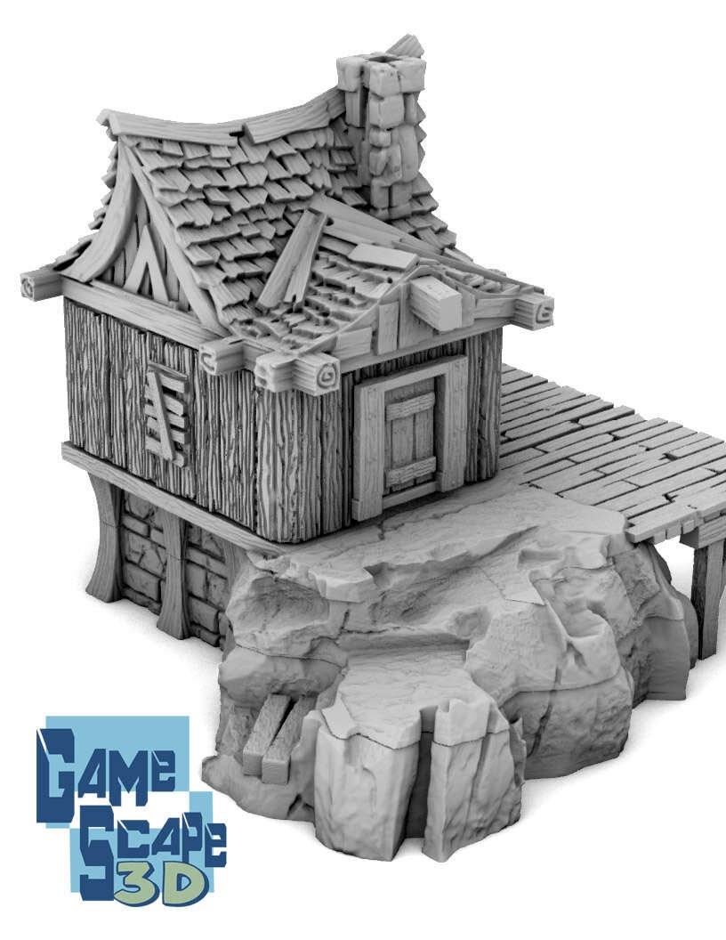 Dnd Timber Shack With Dock Fishing Village Tabletop Scatter Terrain RPG ...