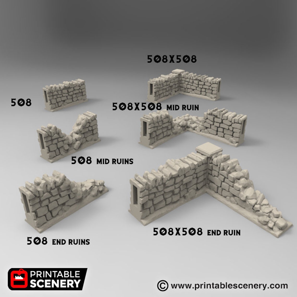 Dnd Stone Walls War WW2 WWII Village Scatter Terrain RPG - Etsy