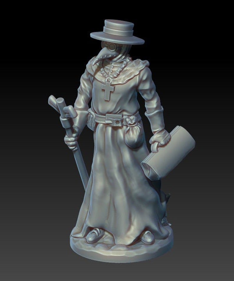 Dnd Plague Doctor With Staff Medieval Physician With Mask - Etsy