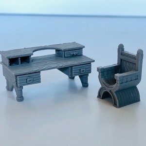 Dnd Study Desk and Chair Furniture for Library Hall House Village ...