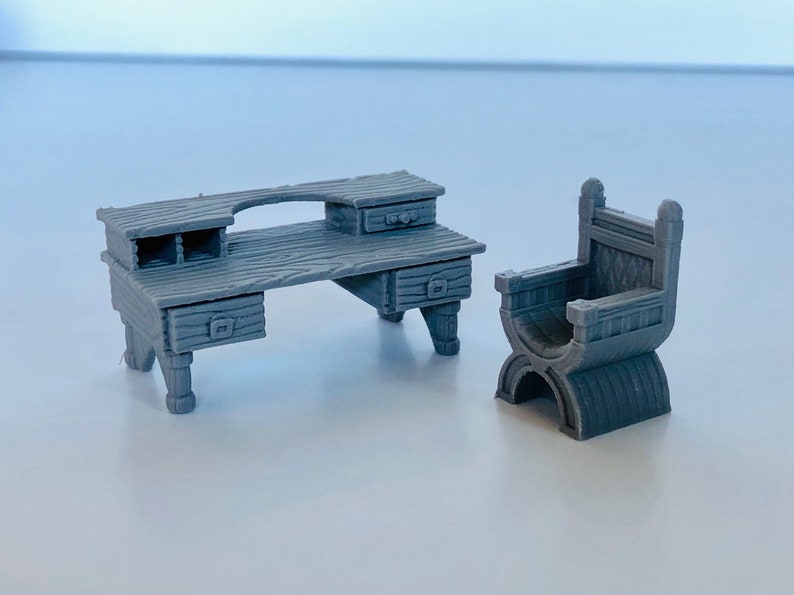 Dnd Study Desk and Chair Furniture for Library Hall House - Etsy