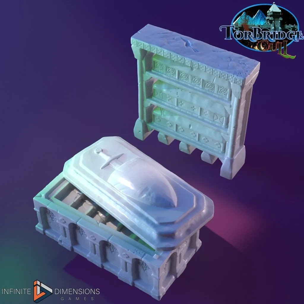 Dnd Tomb Furnishings Mausoleum Coffin Sarcophagus Miniature RPG D&D ...