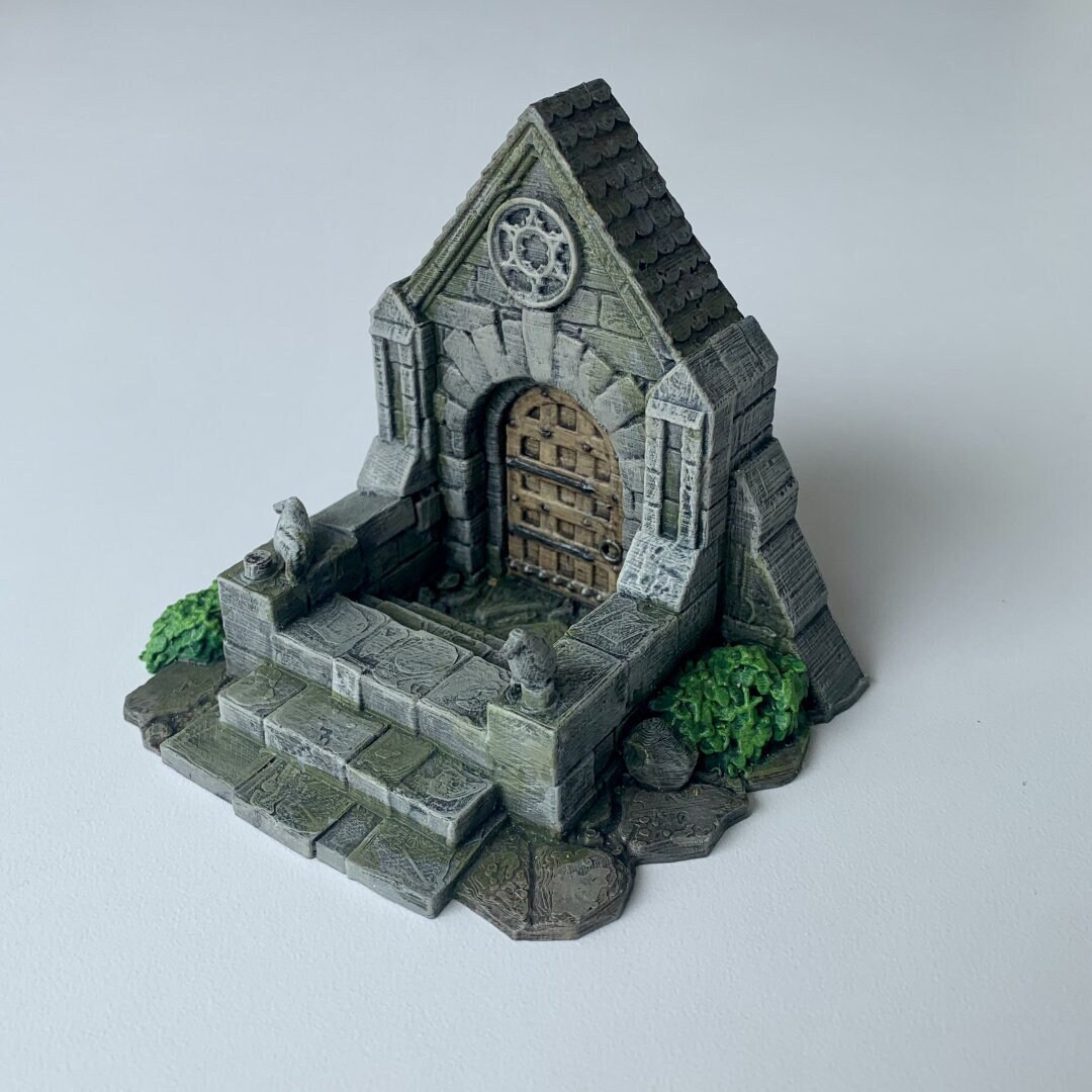 Dnd Crypt Entrance Mausoleum Graveyard Cemetery Tabletop Terrain ...