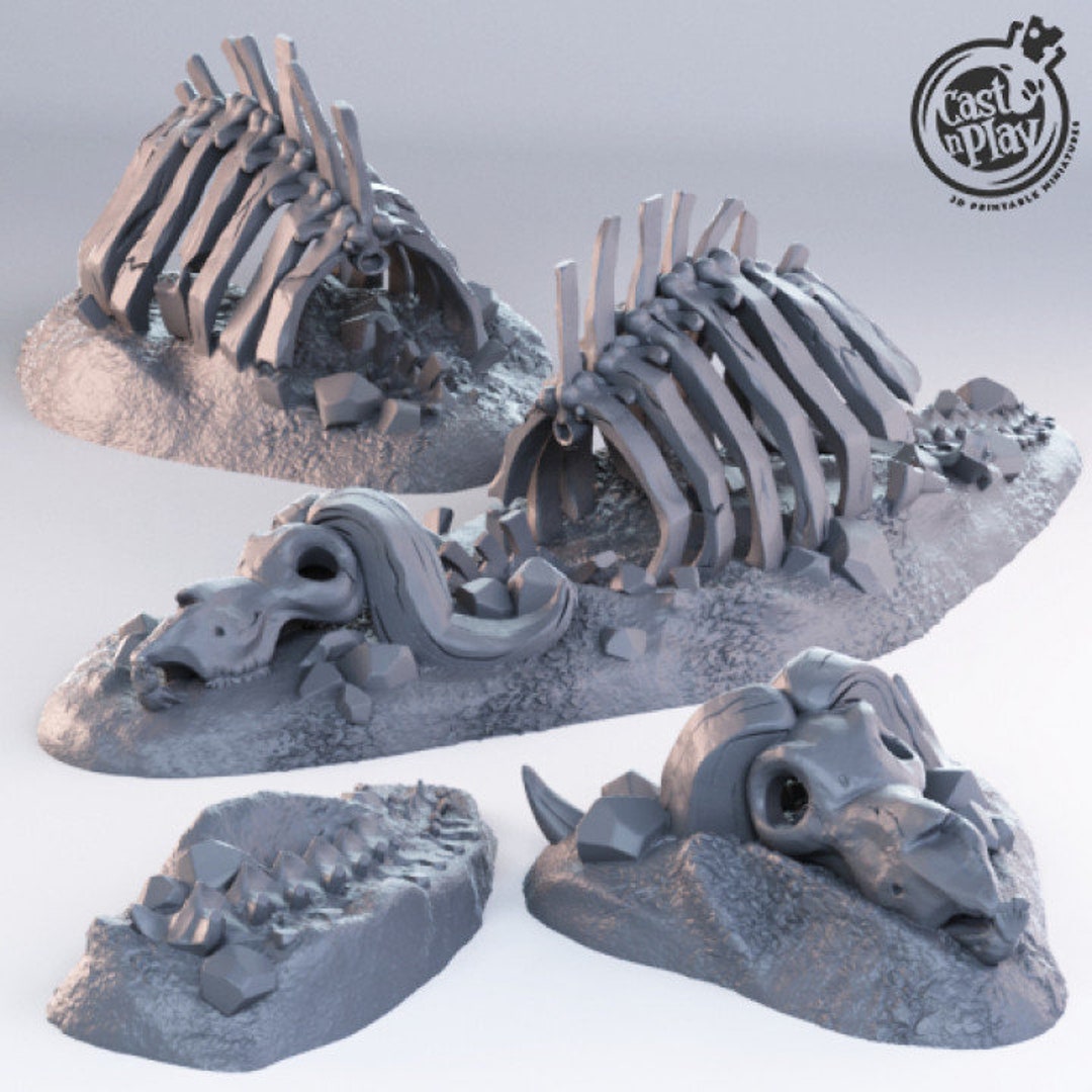 Dnd Beast Skeleton Graveyard Skeletal Remains Bones Tabletop Scatter ...