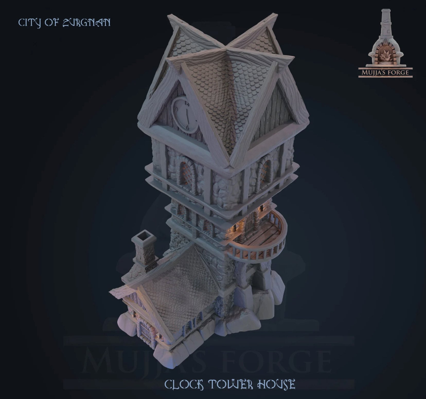 Dnd Clock Tower House Medieval Village - 28mm Tabletop Miniature ...