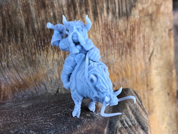 Dnd Dwarf Warrior Mount Riding Boar Bull Fighter LOTR 28mm | Etsy