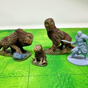 Dnd Owl Bear Family Set With Hatchling Cub Woodland Creature Tabletop ...