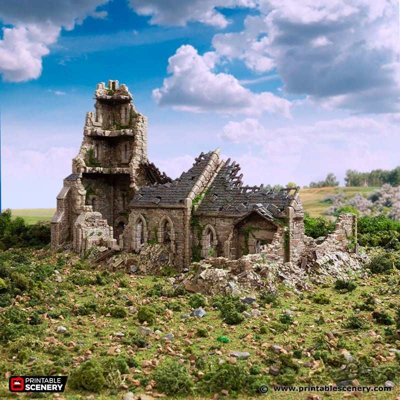 Dnd Ruined Norman Stone Church Medieval Chapel From King and Country ...