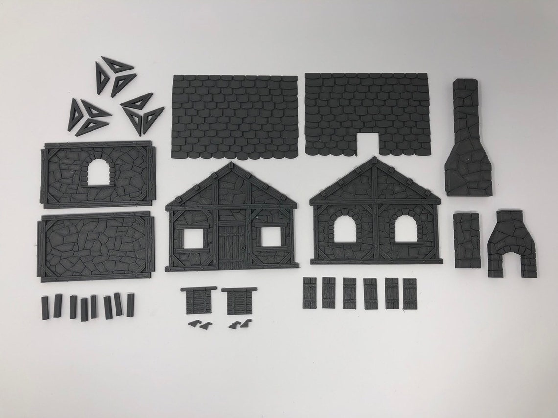 Dnd Small STONE House Village Tabletop Terrain Miniature RPG D&D ...