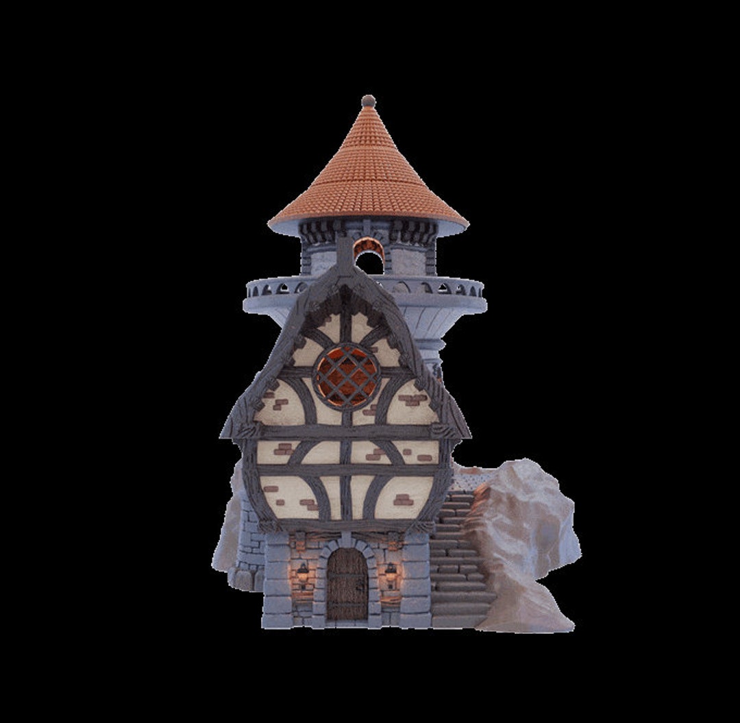 Dnd Medieval Tower House Gnome Buildings- 28mm Tabletop Miniature ...