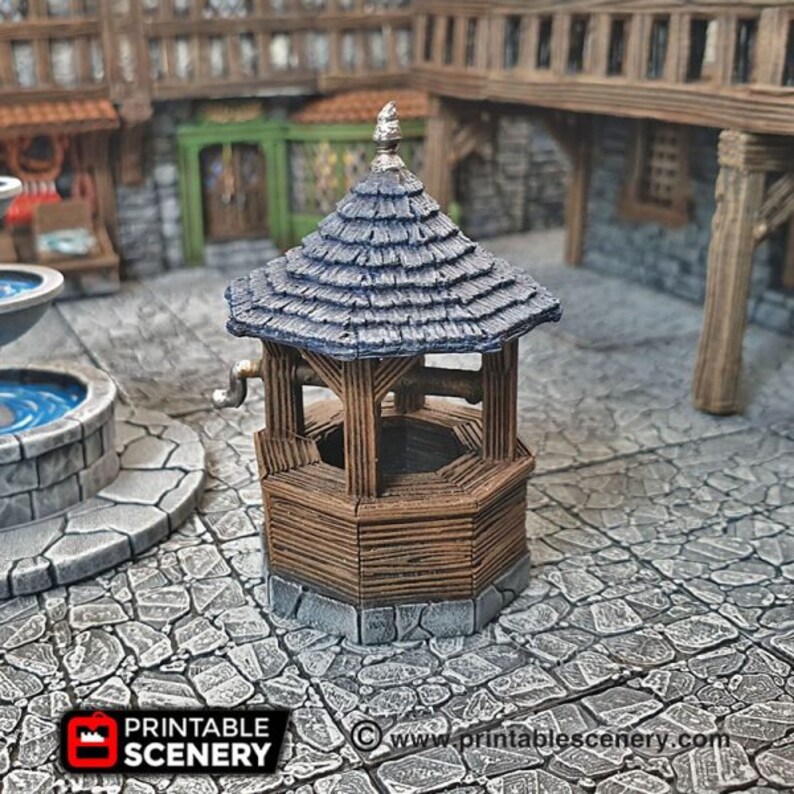 Dnd Village Well Town Square Tabletop Fantasy Scatter Terrain - Etsy