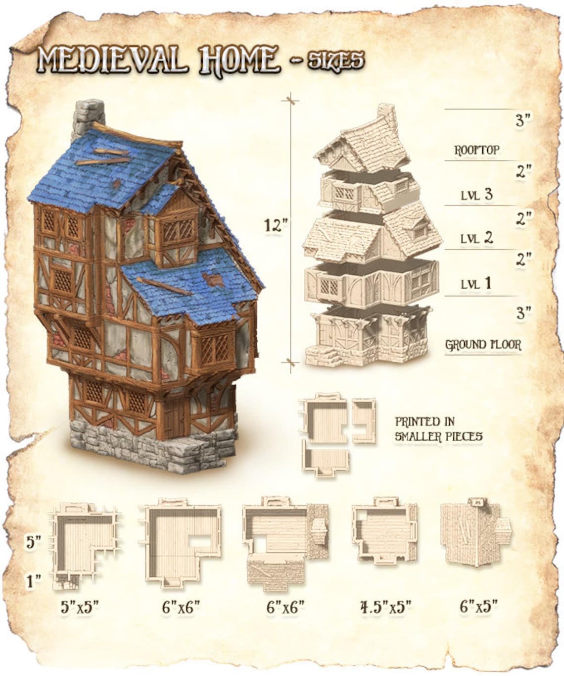 Dnd Medieval Home House Cottage City of Tarok Village Terrain - Etsy