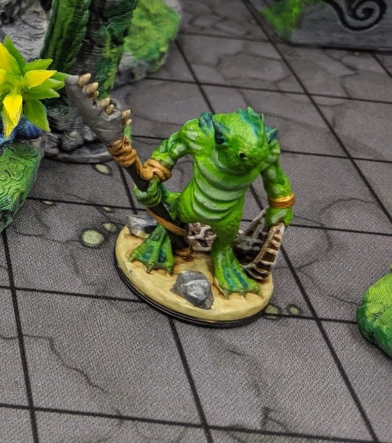 Dnd Sahuagin Deep Devil With Spear and Net Sea Devil Sea - Etsy