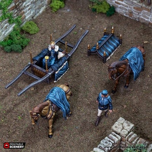 Dnd RESIN Two Horse Litter Nobleman Carriage From King and Country ...