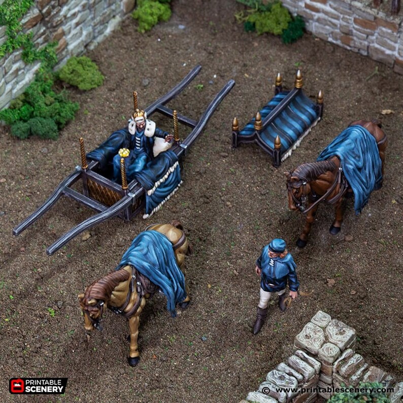 Dnd RESIN Two Horse Litter Nobleman Carriage From King and - Etsy