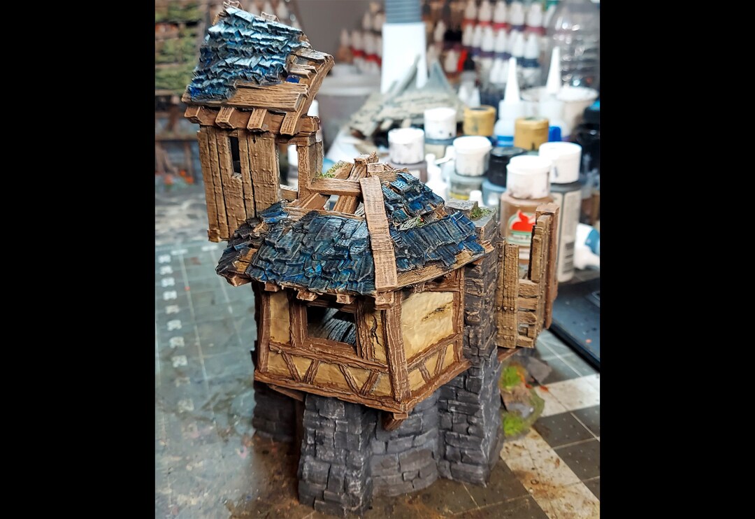 Dnd Timber Frame Medieval House Ruins Home Village Tabletop Scatter ...