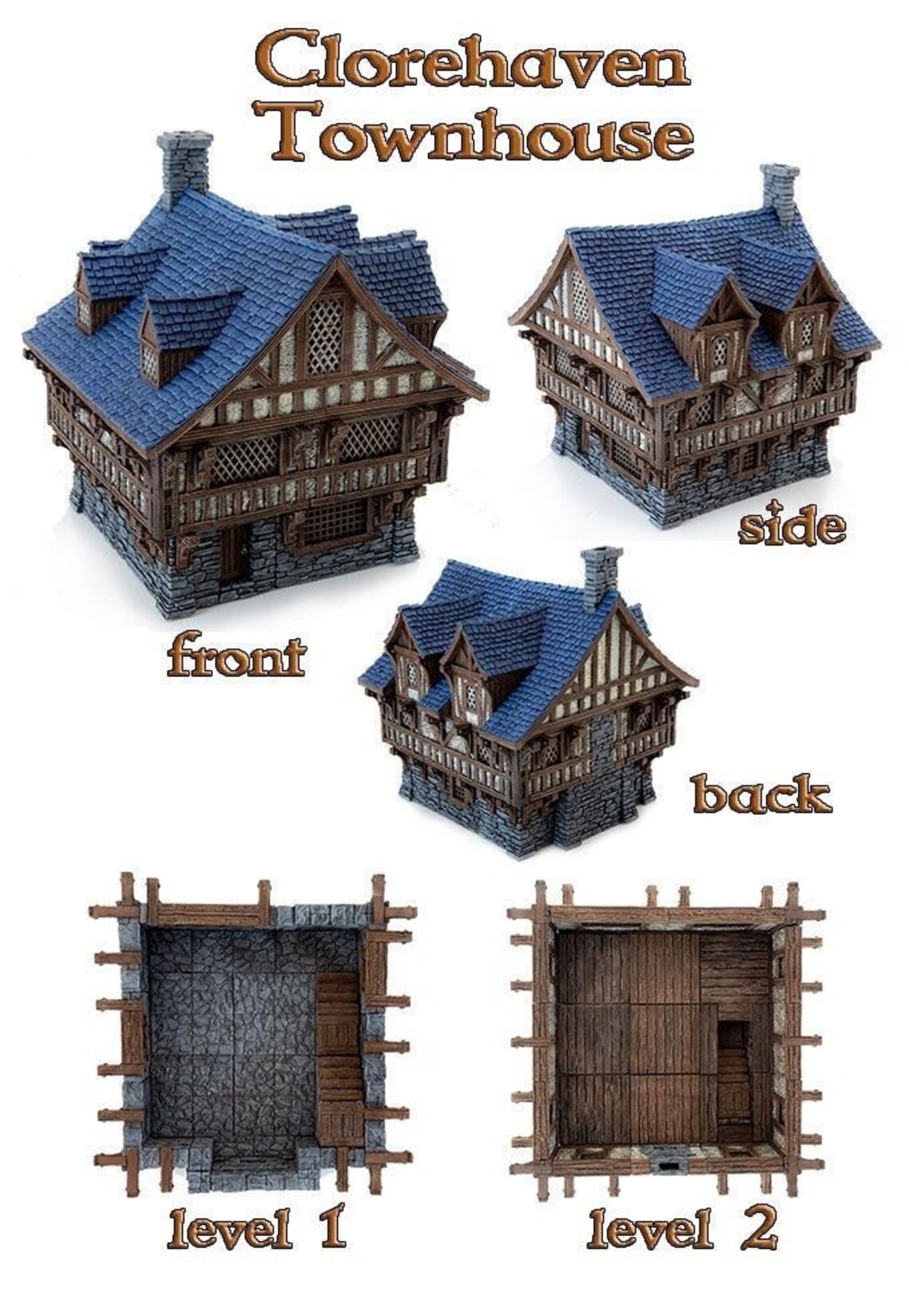 Dnd Clorehaven Townhouse French Village Home War Tabletop | Etsy