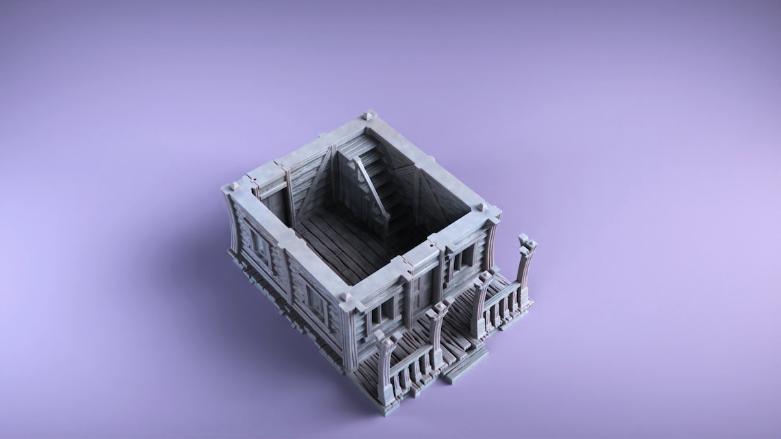 Dnd Belle's Bathhouse Bath House Western Town Railway Terrain Wargaming ...