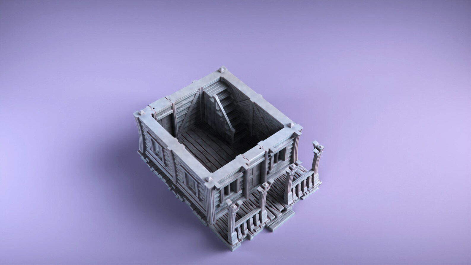 Dnd Belle's Bathhouse Bath House Western Town Railway Terrain Wargaming ...