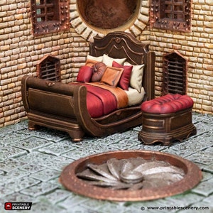Dnd Large Bed Village House Furniture for Home Tabletop Scatter Terrain ...