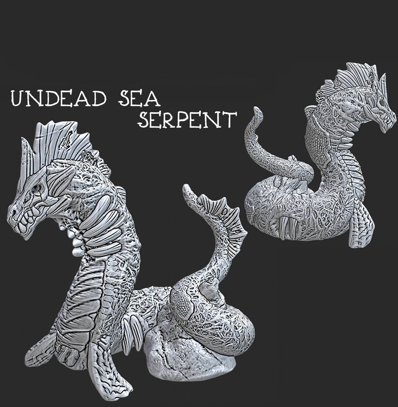 Dnd Undead Sea Serpent Leviathan Underwater Creature Tabletop - Etsy