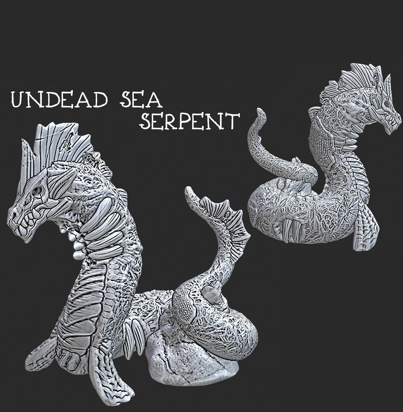 Dnd Undead Sea Serpent Leviathan Underwater Creature Tabletop - Etsy